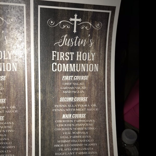 First Communion Menu Template, Instant Download, Editable, Printable ...