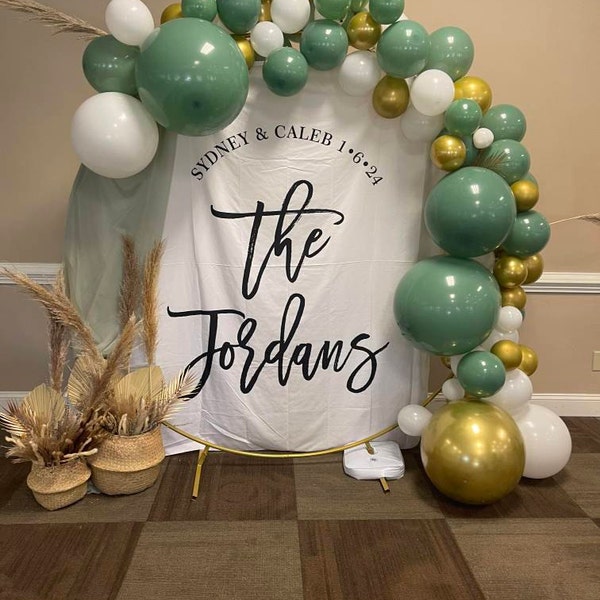 Wedding Last Name Banner, Boho Bridal Shower Decorations, Engagement ...