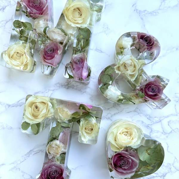 16cm Freestanding Initial/letter, Flower Preservation, Wedding Flowers ...