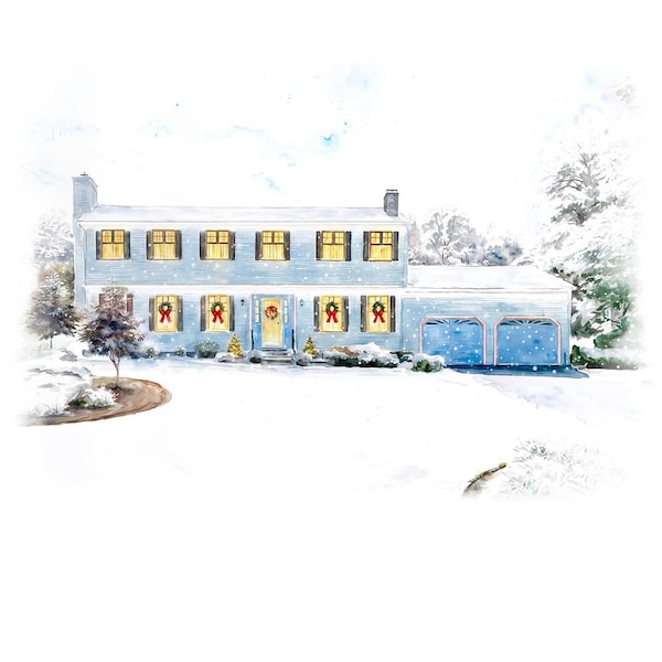 Custom Home Portrait, Watercolor House Painting, Home Painting, Realtor ... Custom Home Portrait, Watercolor House Painting, Home Painting, Realtor ...