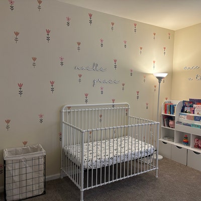 Folk Wildflower Wall Decals, Boho Floral Decals for Girls Nursery ...