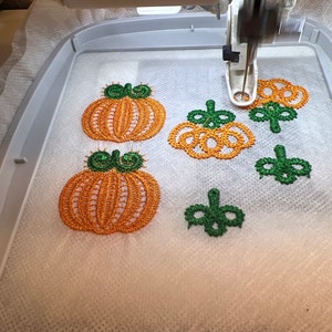 Autumn Pumpkin Machine Embroidery Design Embroidered Pumpkin - Etsy