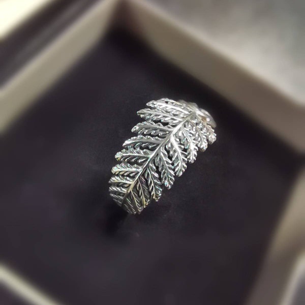 Silver Fern Ring, Plant Jewelry, Botanical Ring Design, Gold Leaf Ring ...