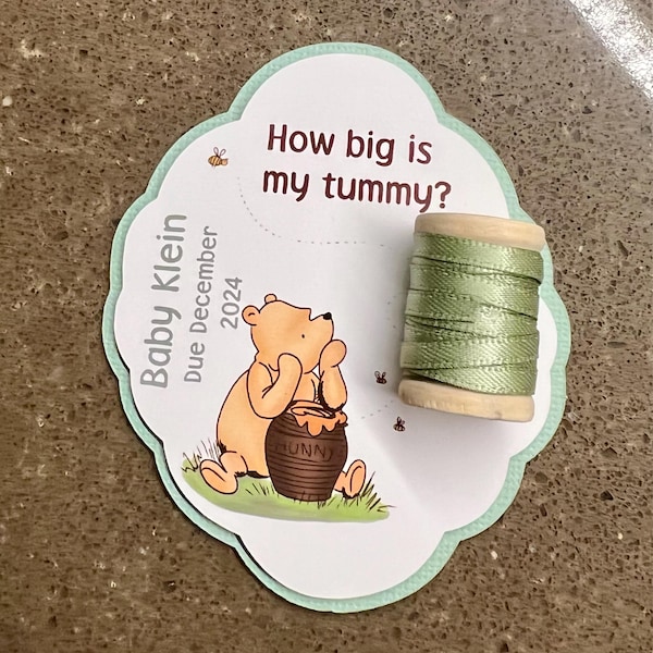 Winnie the Pooh Baby Shower Game: Mommy's Belly Size - Etsy