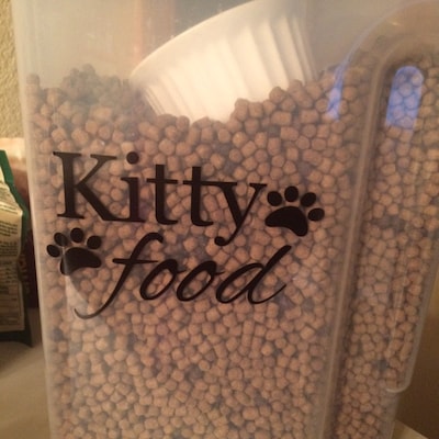 Vinyl Container Label Cat or Kitty Food - Etsy
