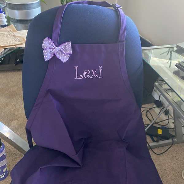 Jessica Purple Apron in Lavender Embroidery Thread / Elegant and ...