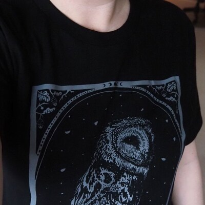 The Hermit Owl Tarot T-shirt Dark Academia Clothing Gothic Grunge ...