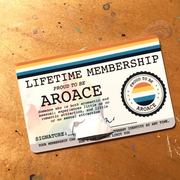 AROACE Lifetime Membership Card - Gay Pride Card - LGBT Identity Card ...