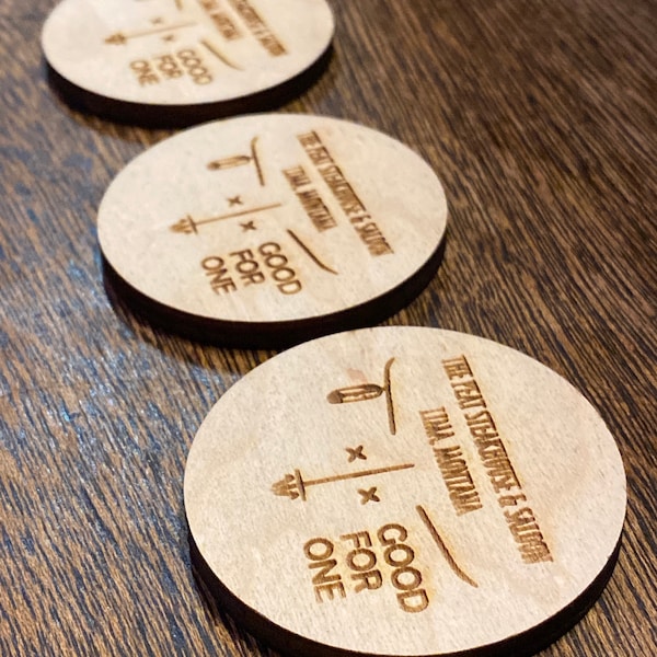 250 Personalized Round Wood Tokens – Custom Engraved | Double or Single ...