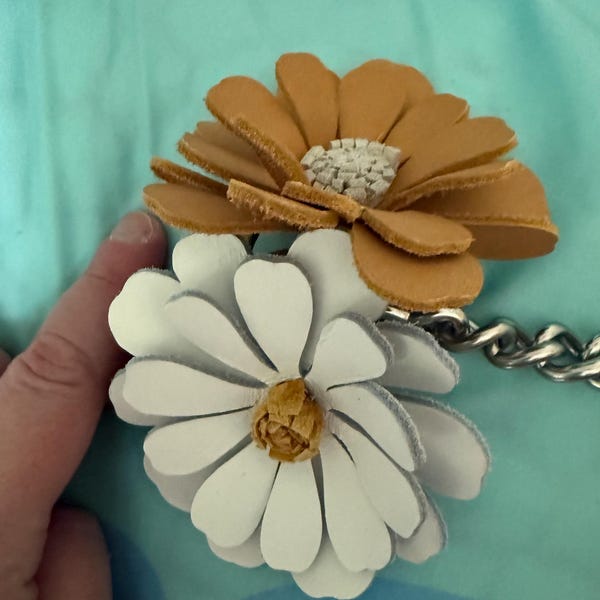 Blue Gray Flower Purse Charm, Single Blue Gray Magnolia Flower Purse ...