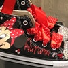 Minnie Mouse Bling Shoes, Minnie Mouse Red Sneakers Shoes, Minnie Mouse ...