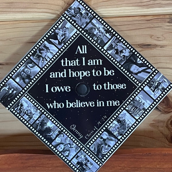 Custom Photo All That I Am & Hope to Be Graduation Cap Topper, Thankful ...