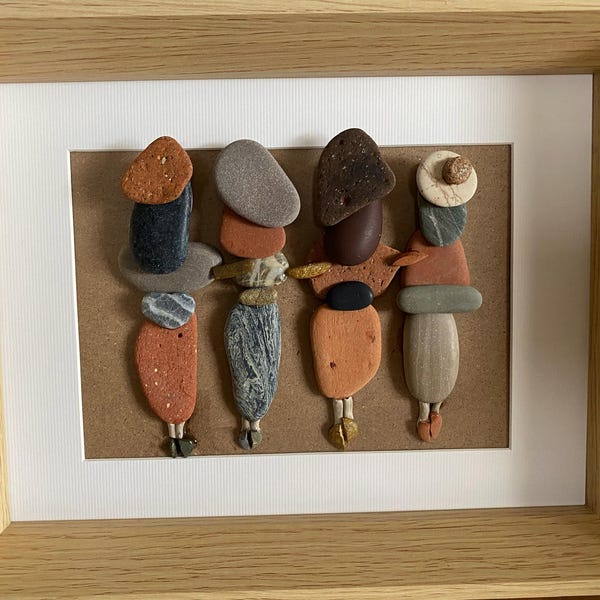 Pebble People - DIY Pebble Art Picture - Pebble Art Supplies - Natural ...
