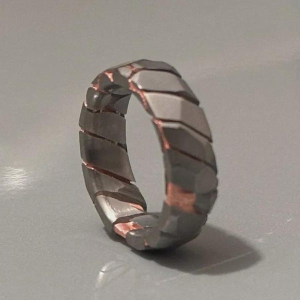 Unique Titanium Random Pattern Anniversary Gift for Her Personalized ...
