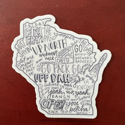Wisconsin Sayings Sticker Minimalistic Wisconsin State Sticker Simple ...