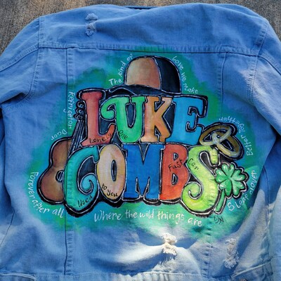 Custom Painted Jacket Country Artist Jacket Painting Custom Name Art ...