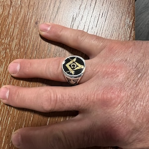 Masonic Ring AF AM Silver 925 Freemason Mason Masonry Jewelry Gift 24k ...