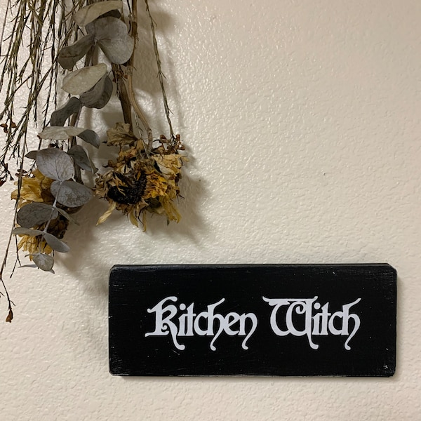 Kitchen Witch Sign, Cottagecore, Goth, Gothic Home, Spooky, Halloween ...