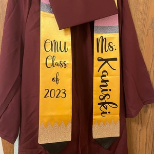 Graduation Teacher Pencil Stoles fast Shipping Available - Etsy