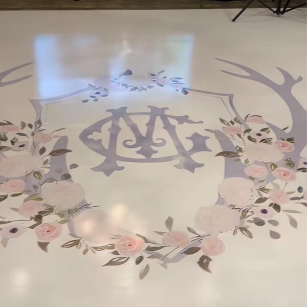 Custom Wedding Dance Floor Decal: Monogram Vinyl Wrap - Etsy