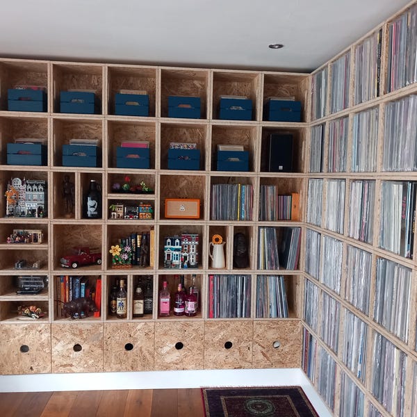 3 Pack 1/2 Width 12" Osb Record Crate - Etsy