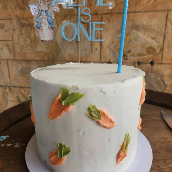 Peter Rabbit Cake Topper - Personalised Floating Cake Topper - Clear ...