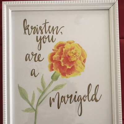 Teacher Gift You Are A Marigold Print Marigold Greeting Card Hand ...