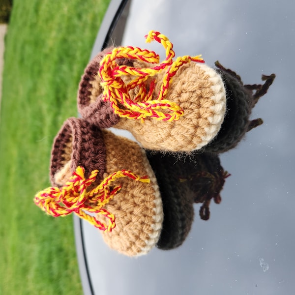 CROCHET PATTERN Baby Work Boots, Pattern Sizes 0-9 Months, Baby Shower ...
