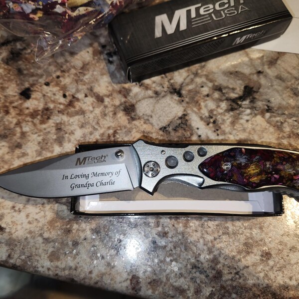 Funeral Flower Knife, Memorial Knife, Knife Made With Flower Petals ...