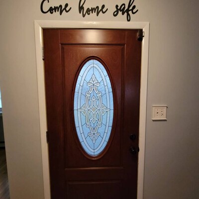 Come Home Safe Sign, Wood Word Sign, Custom Door Sign, Foyer Sign, Home ...