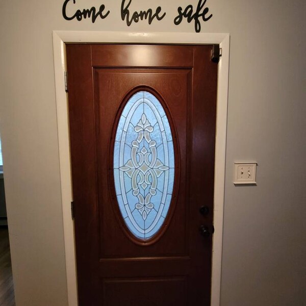 Come Home Safe Sign, Wood Word Sign, Custom Door Sign, Foyer Sign, Home ...