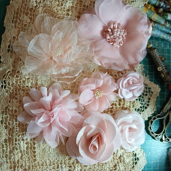 Petite Faux Flower Grab Bag Mini Millinery Fabric, Woven and Felt ...