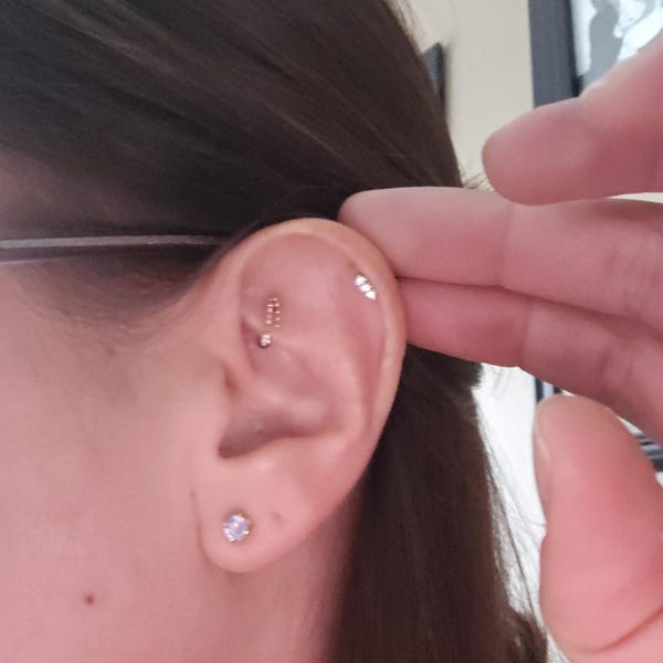 Tiny 4mm Triangle Threadless Flat Back Earrings, 20,18,16ga, 5-10mm ...