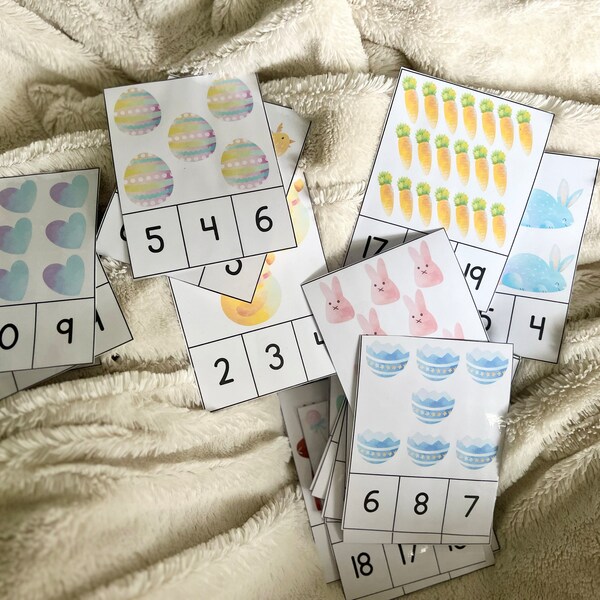 Easter Count and Clip Cards, Preschool Printable, Preschool Math ...