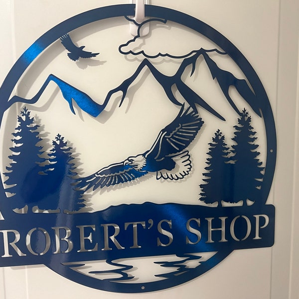 Custom Outdoor Eagle Monogram | Metal Wall Art Decor | Custom Name Sign ...