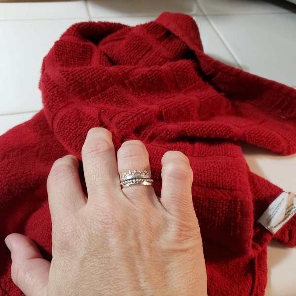 Princess Ring, Crown Ring, Crown Stacking Set, Sterling Silver Princess ...