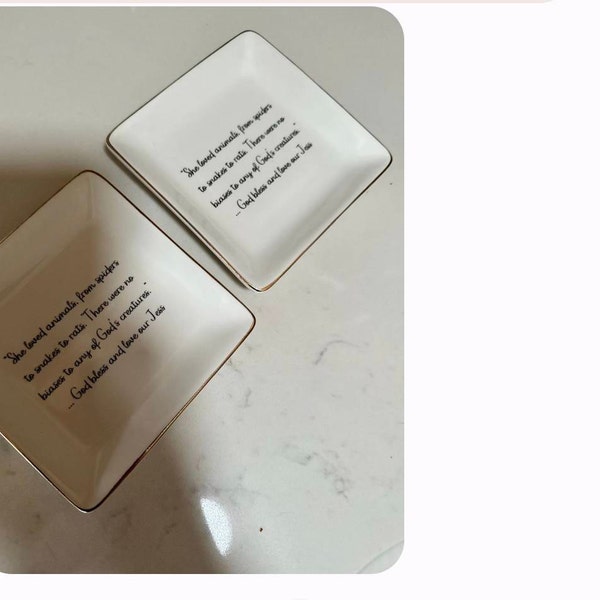 Personalized Text/photo JEWELRY DISH, Design Your Own Ring Dish, Custom ...