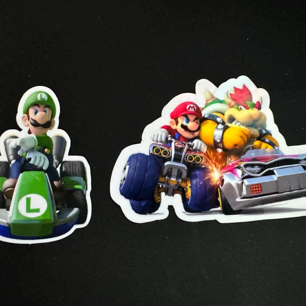 SNES Mario Kart Stickers - Classic Game Characters - Durable Waterproof ...
