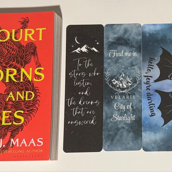 ACOTAR Inspired Bookmarks L Sarah J Maas Book Themed Bookmarks - Etsy
