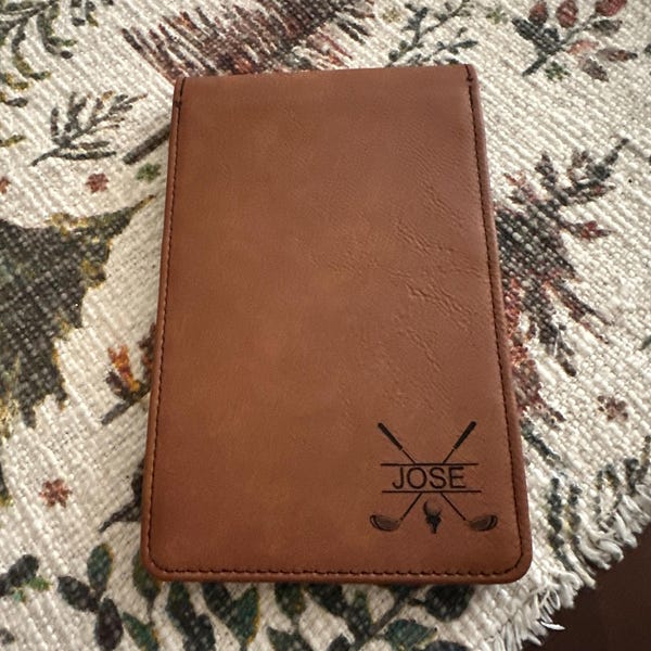 Golf Scorecard & Yardage Book Holder, Personalized Golf Gift, Mens ...