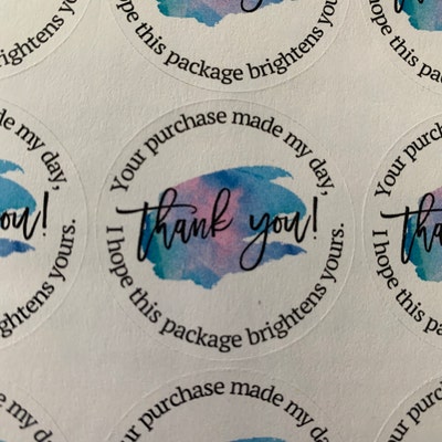 16 Thank You Stickers Happy Mail Labels Packaging Stickers - Etsy