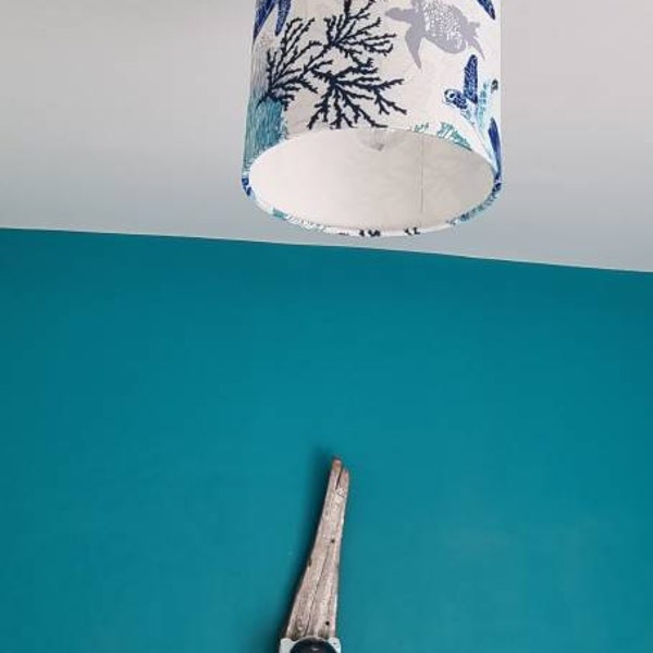 Nautical Lampshade, Sea Turtle Lamp Shade, Ocean Lampshade, Blue Sea ...