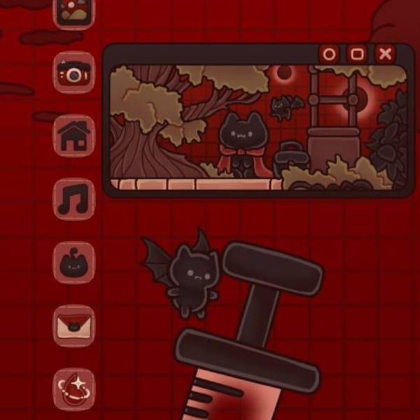 Bat Vampire App Icon Set: Kawaii Phone Theme and Widgets(ios/android ...