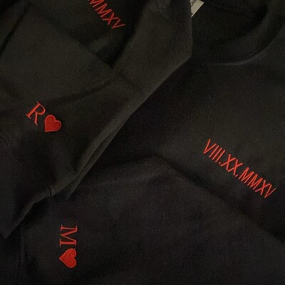 Custom Embroidered Sweatshirt With Embroidered Name and Date ...