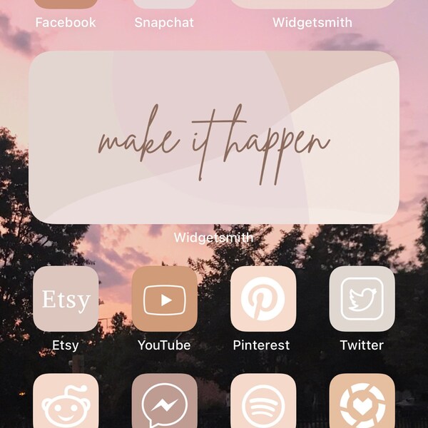 Boho Tan & Pink App Icons + Widgets | iPhone Apps | Android Apps ...