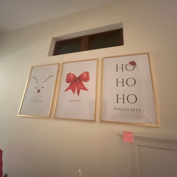 Christmas Printable Gallery Wall Art, Set of 3 Xmas Art Prints ...