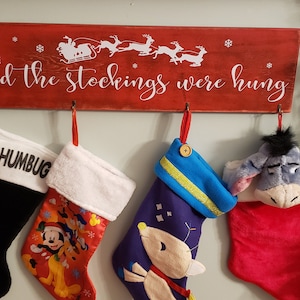 And the Stockings Were Hung Wooden Sign, Stocking Holder Sign, Wooden ...