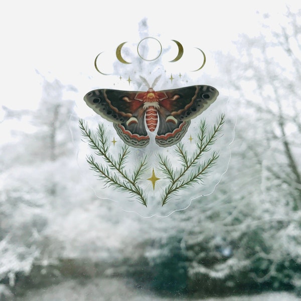 Beautiful Transparent Vinyl Sticker- Red Moth - Waterproof Sticker - Etsy