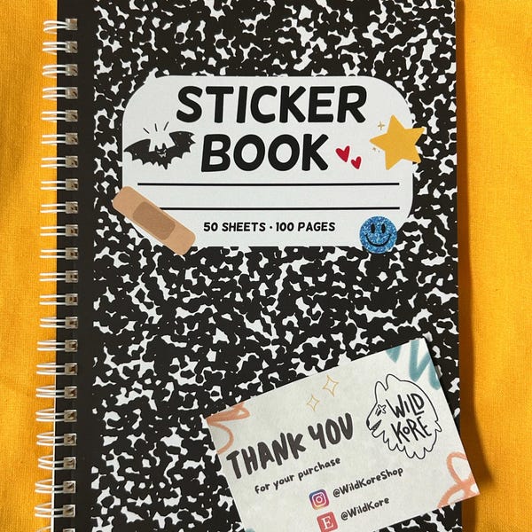 Reusable Sticker Book - 8x6" - 100 Pages - 50 Sheets - Etsy