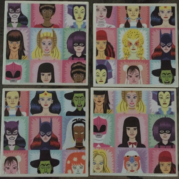 Superhero Gift/superhero Decor/cosplay Gift/drink Coasters/ceramic Tile ...